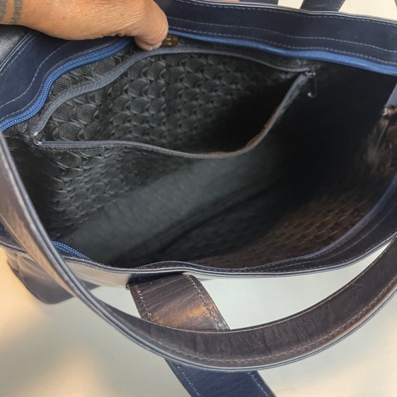 Movado | Bags | Rare Vintage Movado Blue Leather Handbag | Poshmark